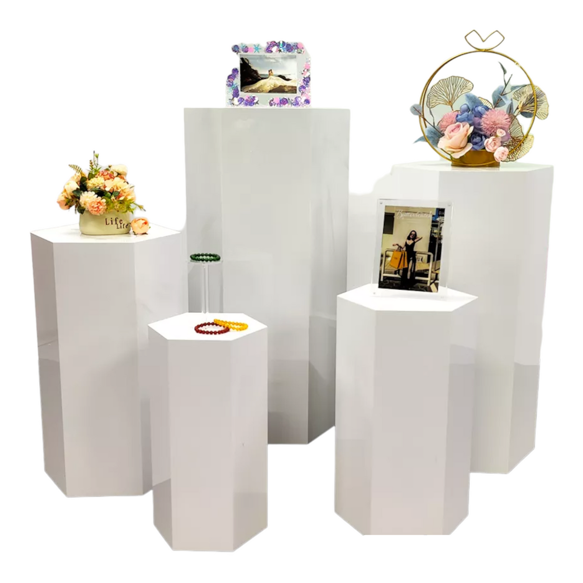 Hexagon Cake Stand (5 piece set) | Cake Stand | Event Supplies Canada